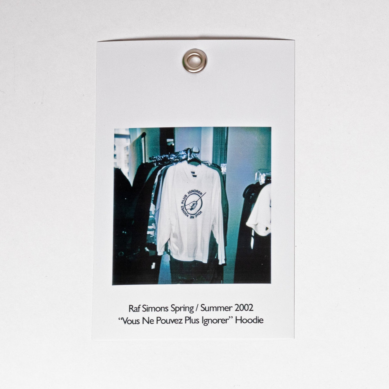 Raf Simons Spring / Summer 2002 “Vous Ne Pouvez Plus Ignorer” Hoodie ...
