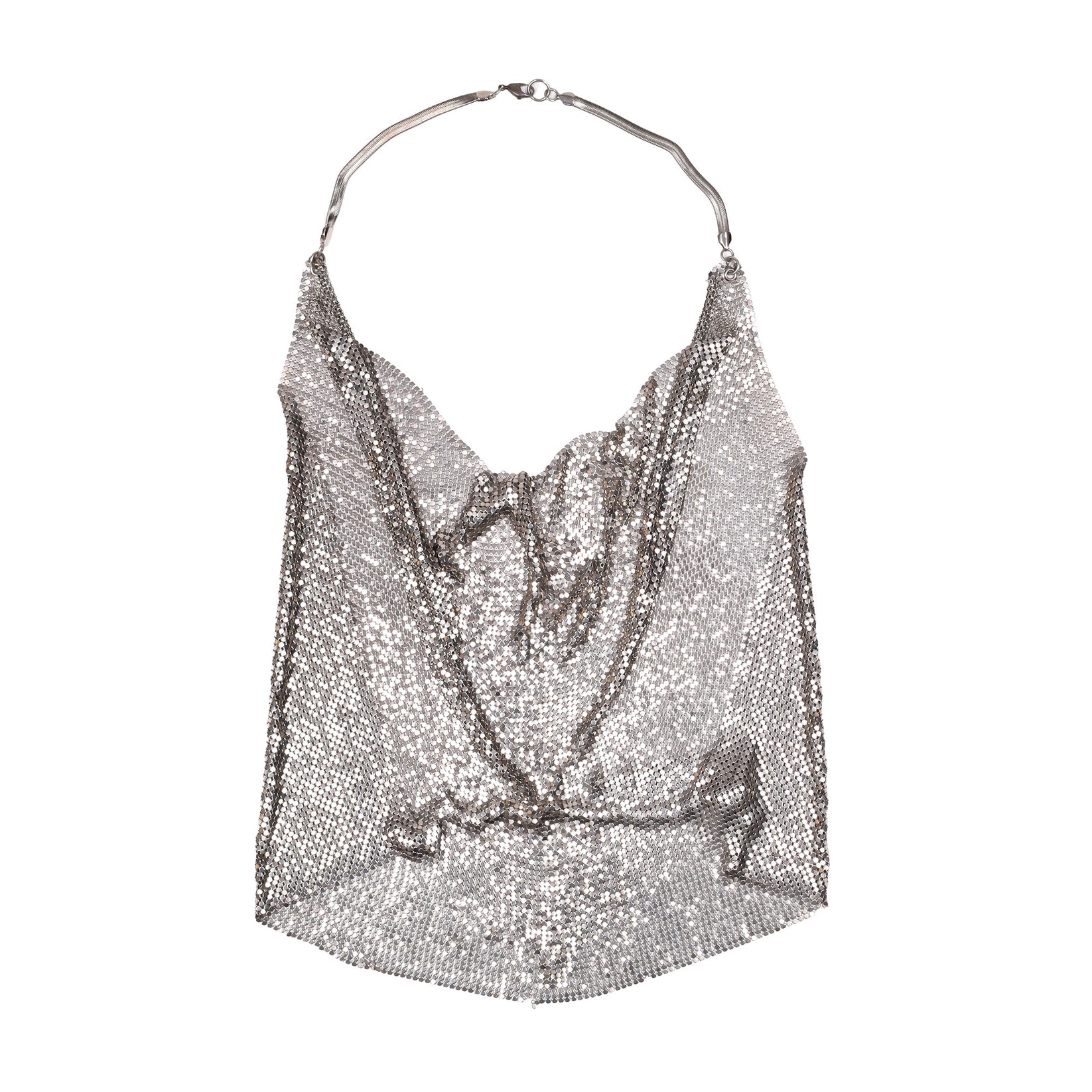 Vintage Paco Rabanne 1969-1970’s Chainmail Silver Strap Halter Top ...