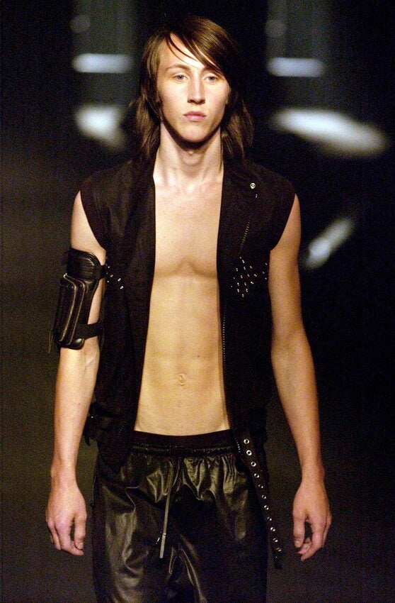 Dior Homme by Hedi Slimane Spring / Summer 2004 Perforated Armband Lea ...