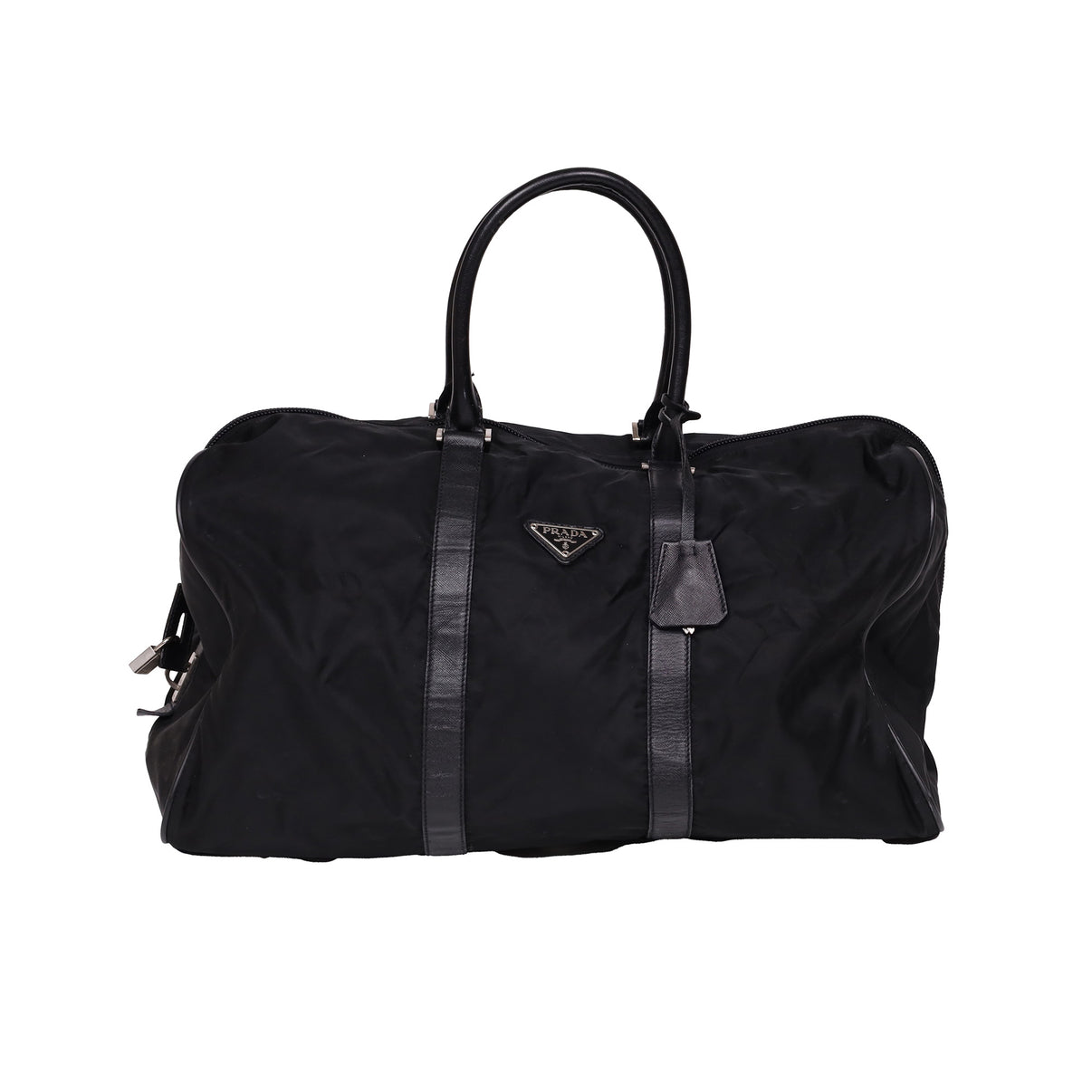 Prada Black Nylon Saffiano Leather Viaggio Duffle Bag – david casavant archive