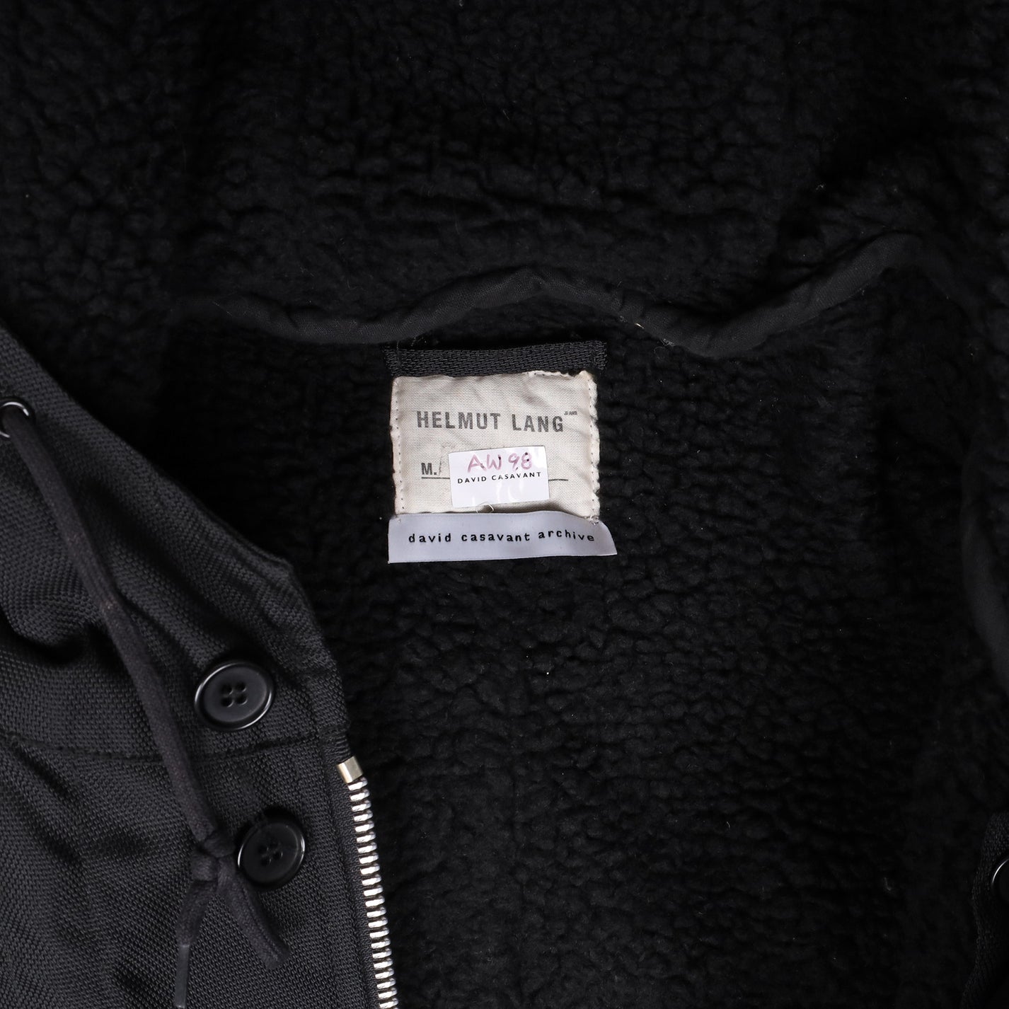 Helmut Lang Autumn / Winter 1998 Black Lined Coat – david casavant archive