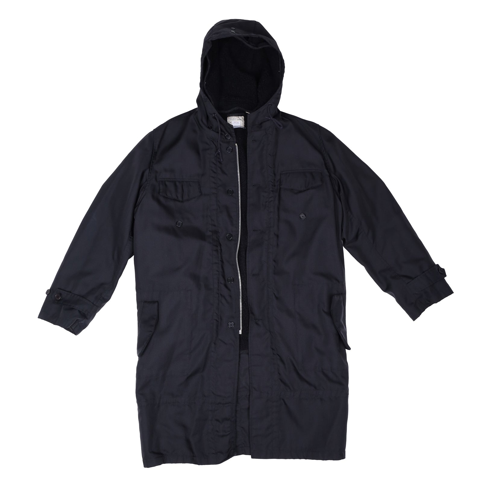 Helmut Lang Autumn / Winter 1998 Black Lined Coat – david casavant archive